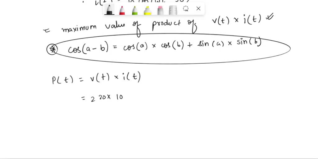 SOLVED: An impedance draws a current i = 10 cos (wt - 30Â°) from a voltage v = 220 sin wt. What ...
