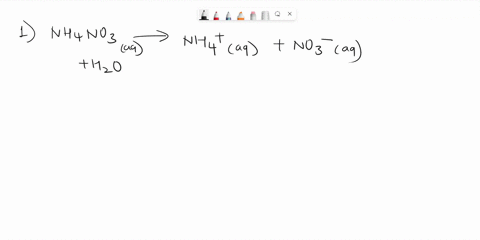 SOLVED: Ammonium nitrate, NH4NO3 is dissolved in 1 L of water. The ...