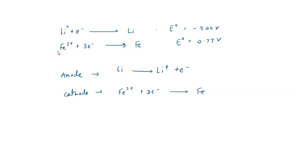 SOLVED: Commercial lithium-ion battery is given by the cell notation ...