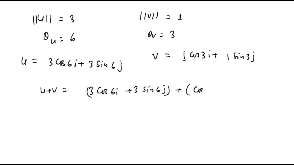 SOLVED: Find the component form of u + v given the lengths of u and v ...