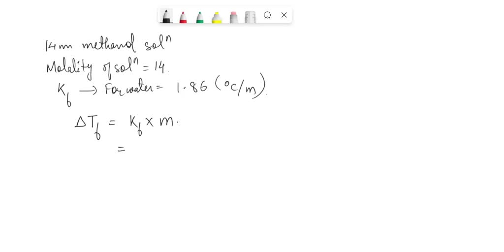 SOLVED: Calculate the freezing point of a 14.00 m aqueous solution of ...
