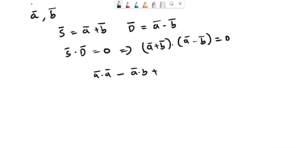 SOLVED: Prove that two vectors must have equal magnitudes if their sum ... SOLVED: Prove that two vectors must have equal magnitudes if their sum ...