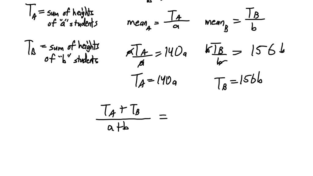 SOLVED: The arithmetic mean height of 50 students of a college is 5’8 ...
