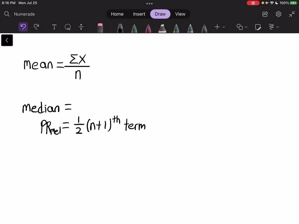 SOLVED: Determine the mean, median and mode of the follo