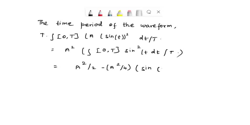 SOLVED: Find the RMS value of the offset sine wave shown in the figure ...