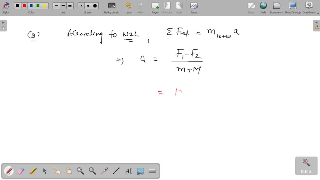 SOLVED: Two forces push horizontally from opposite sides of adjacent ...