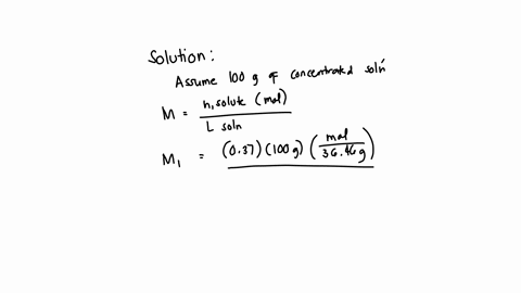 1 how many ml of concentrated hcl solution are needed to...