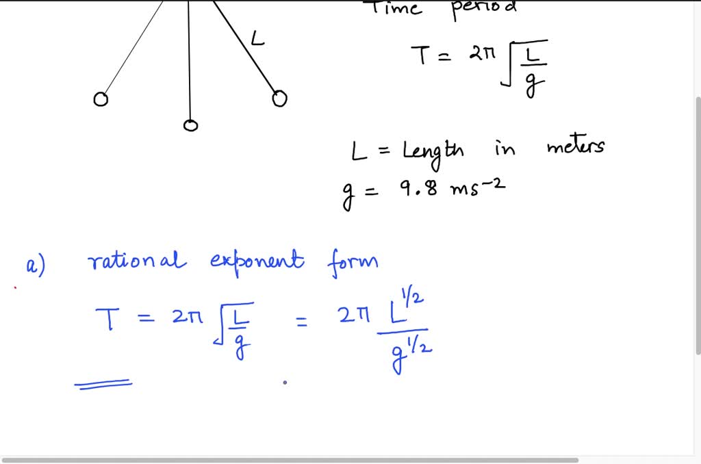 SOLVED: The period of pendulum is the time the pendulum takes complete ...