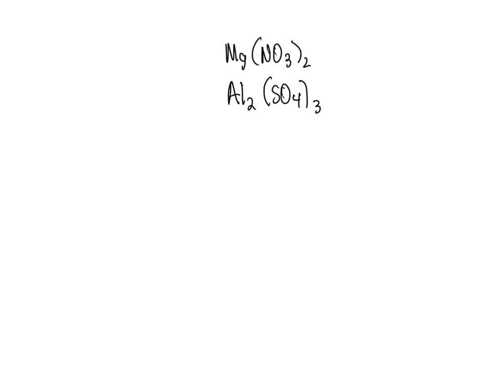 SOLVED: Cation Formula Anion Formula Compound Formula Mg2+ NO3- Al3 ...