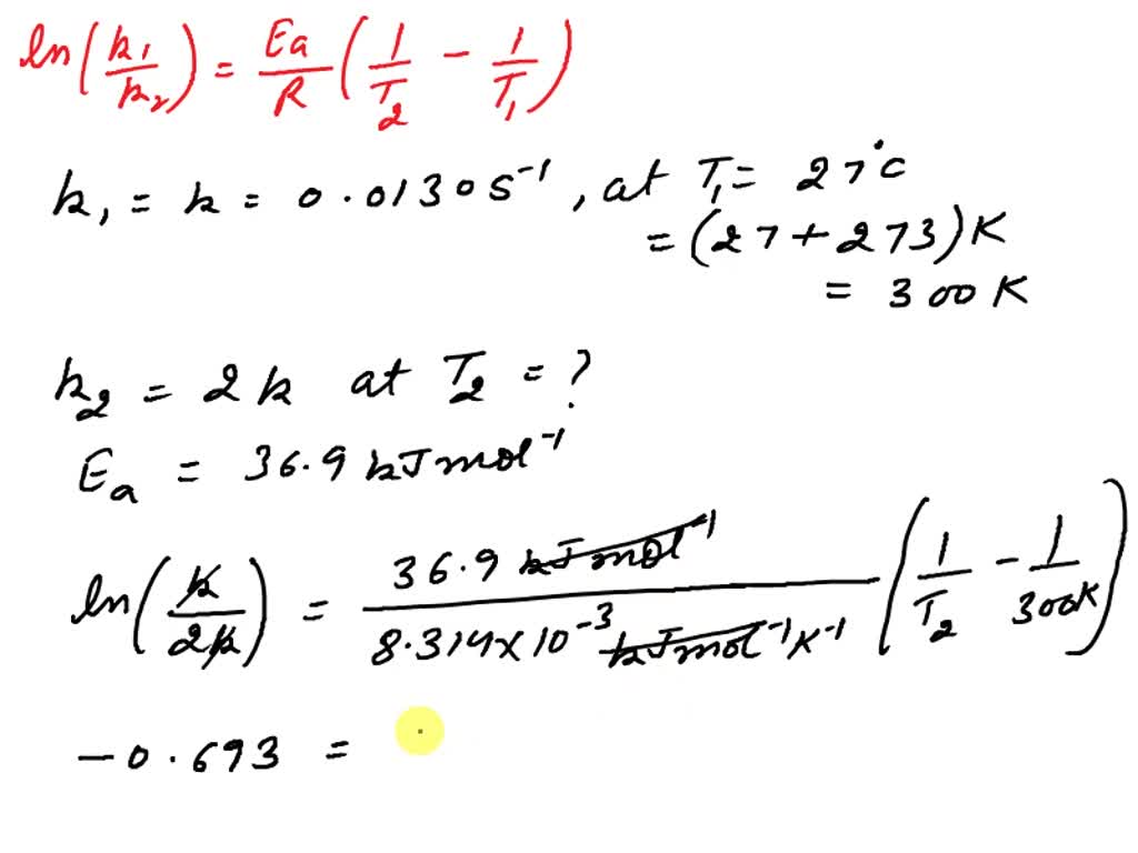 SOLVED: The Arrhenius equation shows the relationship between the rate ...