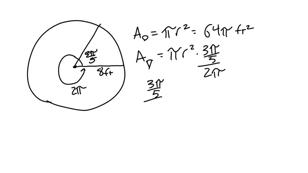 SOLVED: A sector of a circle has a diameter of 16 feet and an angle of ...