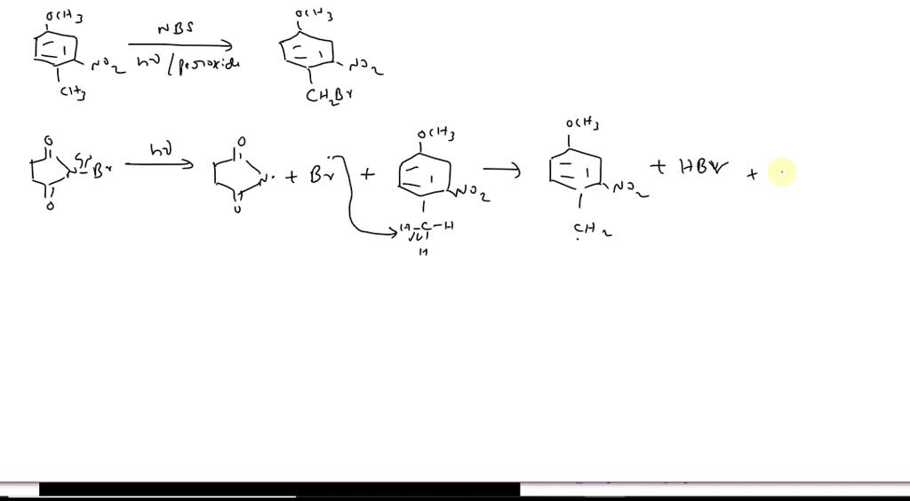 SOLVED: The reaction of N-bromosuccinimide with 4-methyl-3-nitroanisole ...