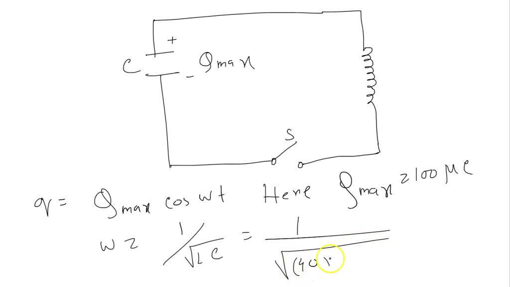 SOLVED: The equation that governs the LC circuit shown below is given by: 81q = switch At the ...