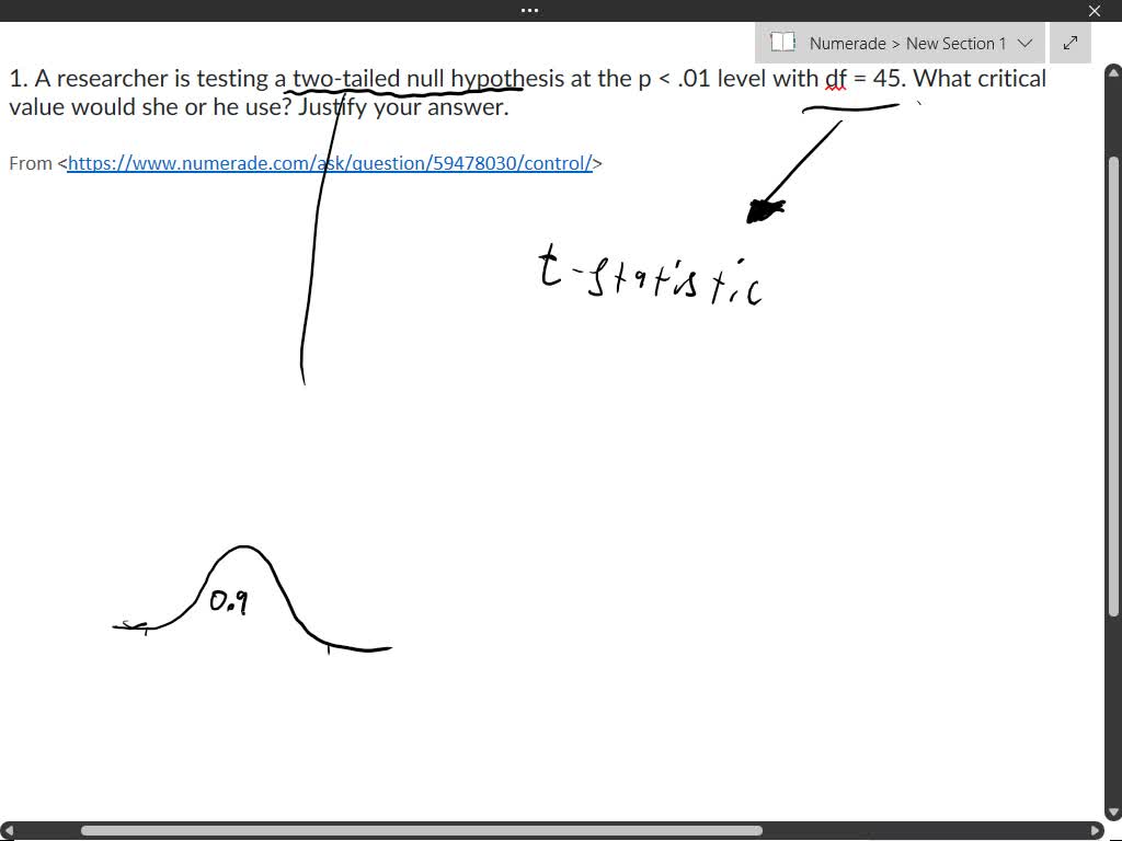 1 A Researcher Is Testing A Two Tailed Null Hypothesis At The P 5569