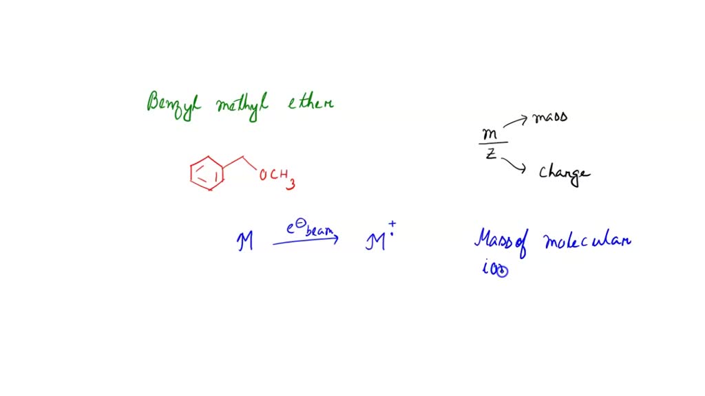 Open the mass spectrum of benzyl methyl ether and answer the following ...