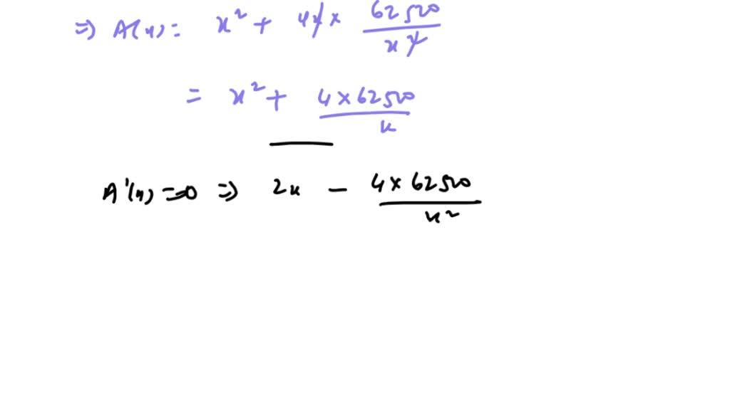 SOLVED: A box with a square base and open top must have a volume of ...