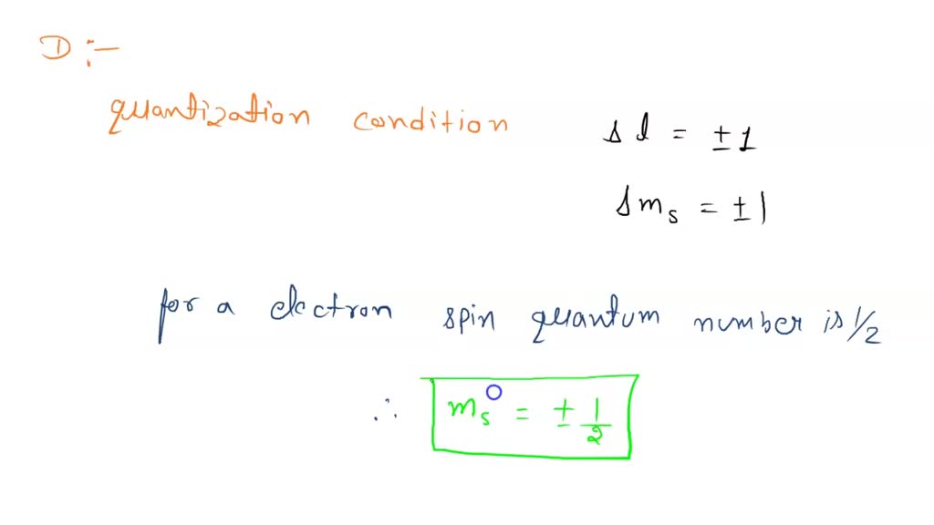 SOLVED: SPACE QUANTIZATION FOR HYDROGEN (D) [2 points] What are the ...