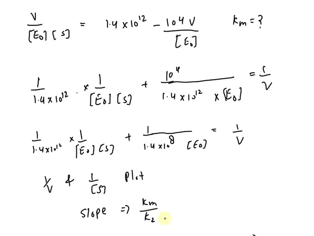 SOLVED: In the Michaelis-Menten mechanism for enzyme kinetics, the ...
