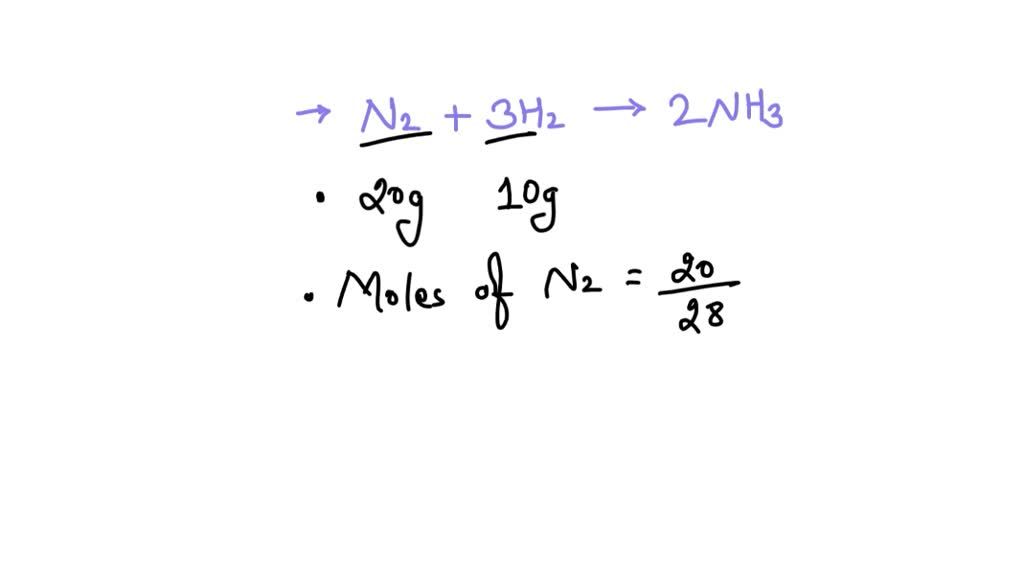 SOLVED: Make Ammonia Suppose that the following reactants are available for making ammonia ...