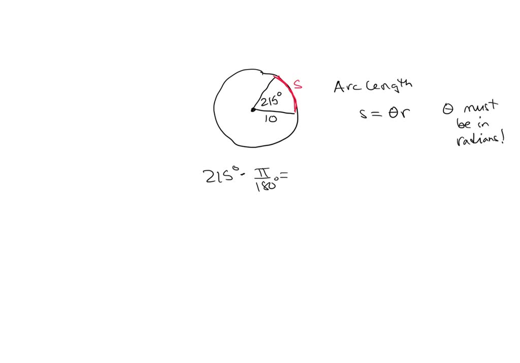 SOLVED: Find the arc length along a circle of radius 2 units subtended ...