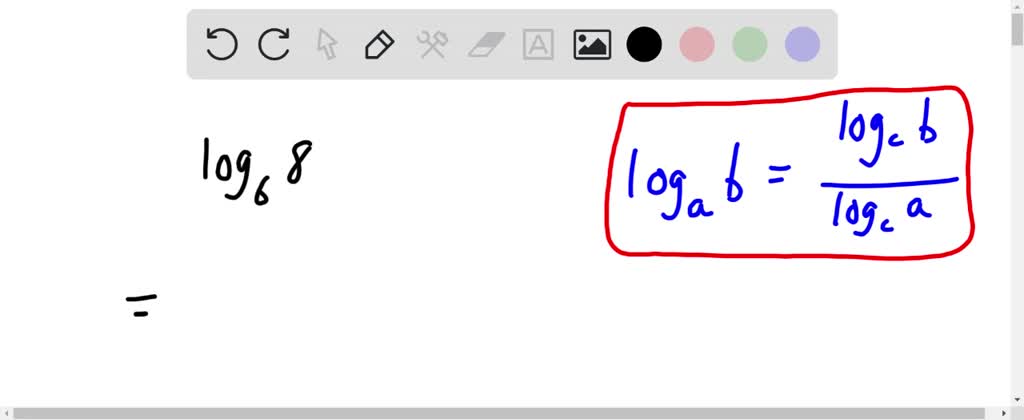 SOLVED: Il answer of base below: formula express logs using log the common logarithm: