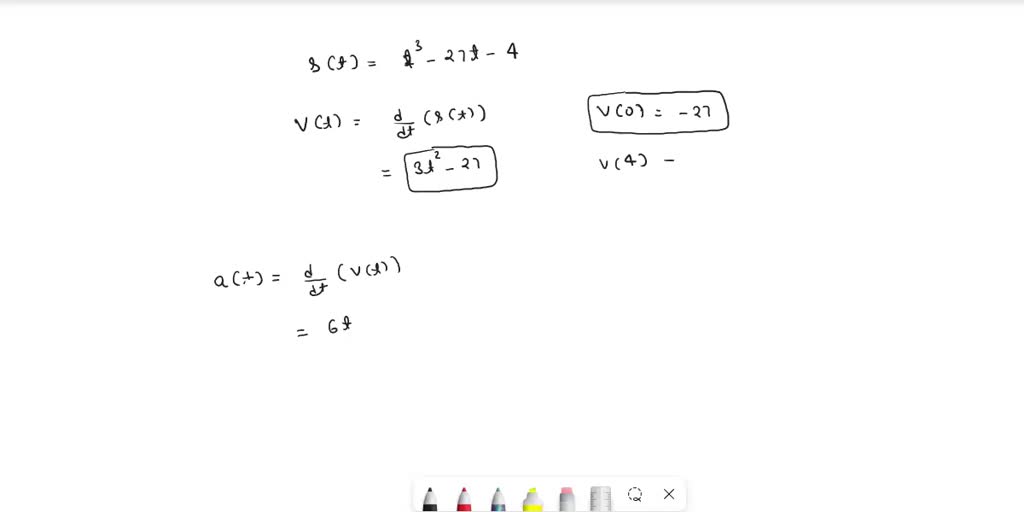 SOLVED: The function s(t) = t^3 - 27t gives the distance from the ...