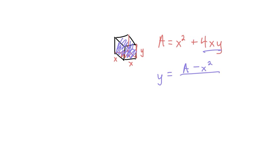 SOLVED: An open rectangular box with a square bottom must have a surface area of A square inches ...