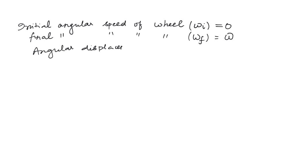 SOLVED: A horizontally mounted wheel of radius r is initially at rest, and then begins to ...