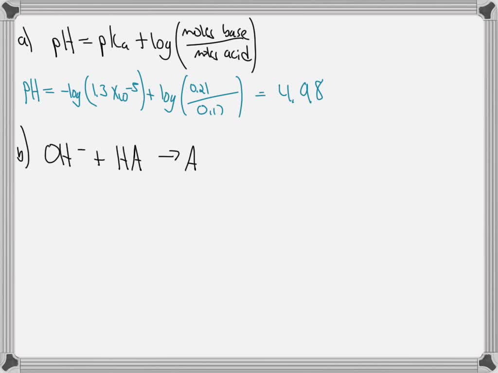 SOLVED: A buffer contains 0.17 mol of propionic acid (C2H5COOH) and 0.21 mol of sodium ...