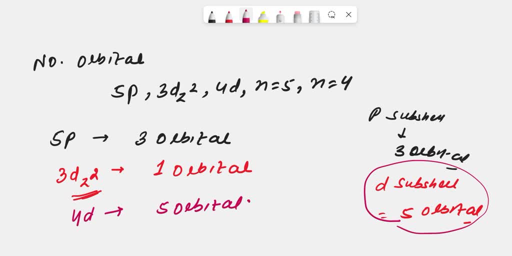 How many orbitals in an atom can have the designations 5p, 3dz^2, 4d, n ...