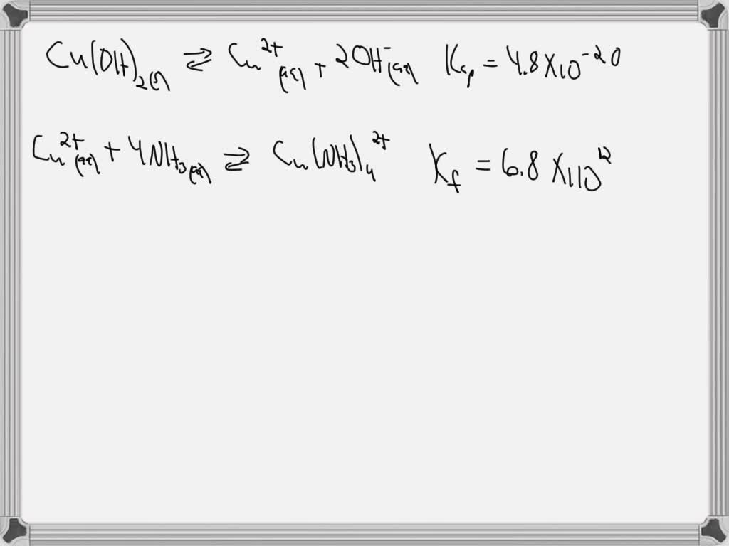 SOLVED: Consider the insoluble compound copper(I) hydroxide, Cu(OH)2 ...