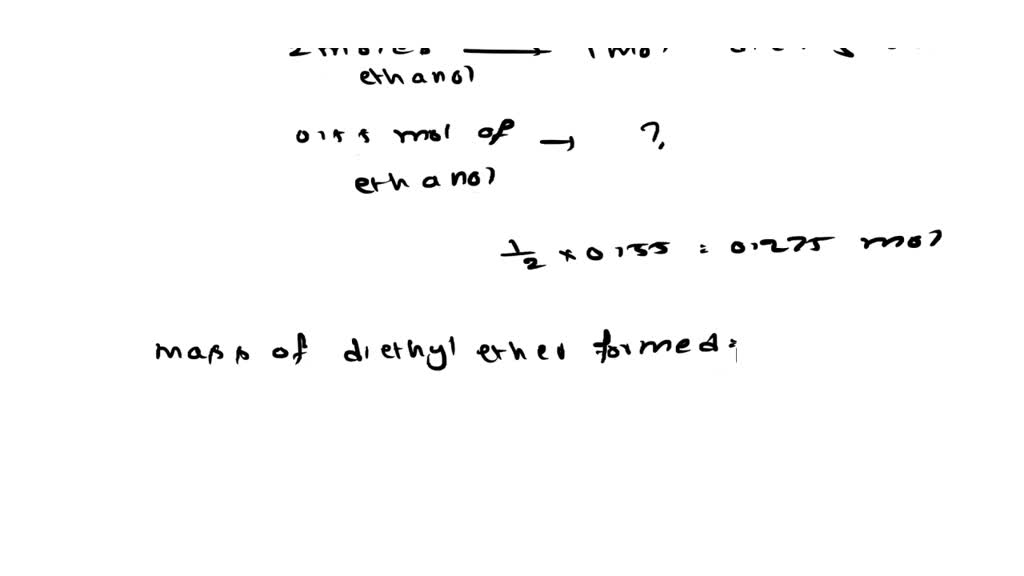 SOLVED: 1. Diethyl ether was synthesized from ethyl bromide and sodium ...