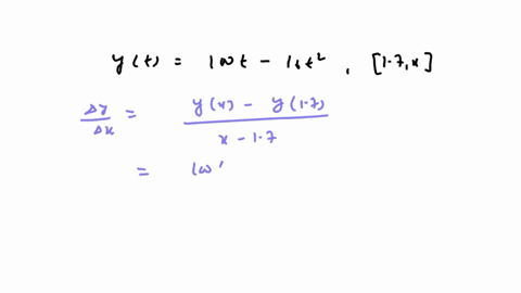 An object is thrown straight up. Its height is given by y(t) = 100t ...