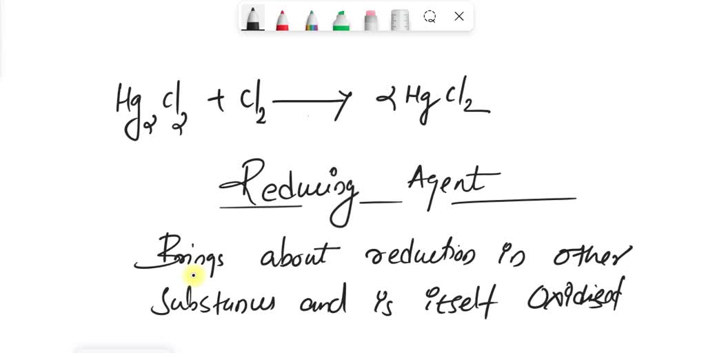 SOLVED: In the reaction Hg2Cl2 + Cl2 gives 2HgCl2, the reducing agent ...