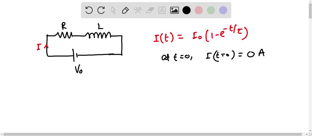 SOLVED: A resistor and an ideal inductor are connected in series to an ideal battery having a ...