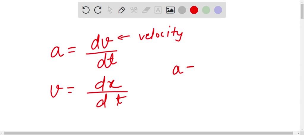 SOLVED: 1. Which of the following is the correct formula for finding acceleration? a) a = dx/dt ...
