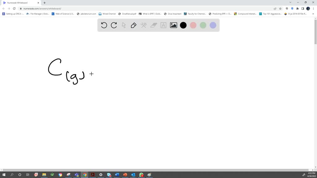SOLVED: What is the balanced chemical equation for the 1st ionization ...