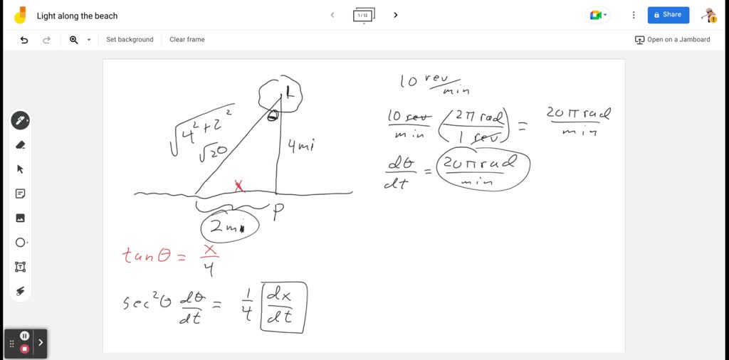 SOLVED: A lighthouse, L, is on an island 4 miles away from the closest ...