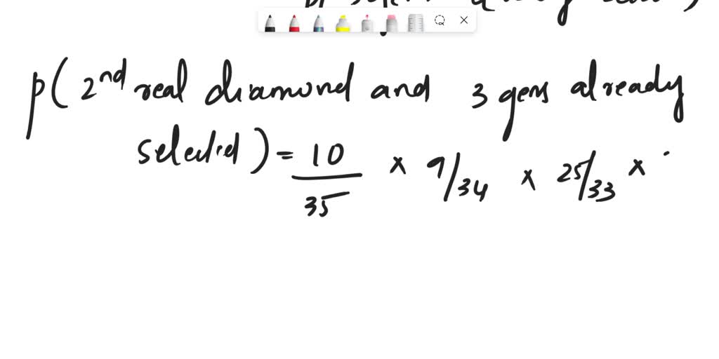SOLVED: A bag contains eight real diamonds and five fake diamonds. If eight diamonds are picked ...