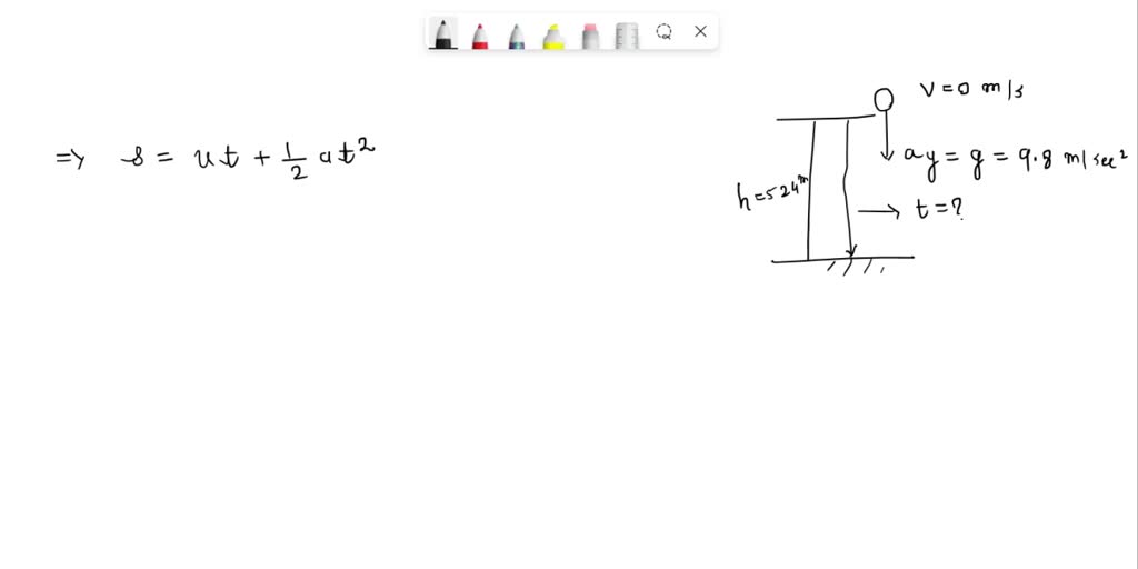 "A tourist drops (from rest) a ping pong ball from the top of the for ...