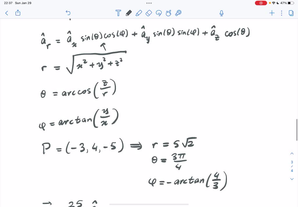 SOLVED: Problem 5: A vector field is expressed in spherical coordinates ...
