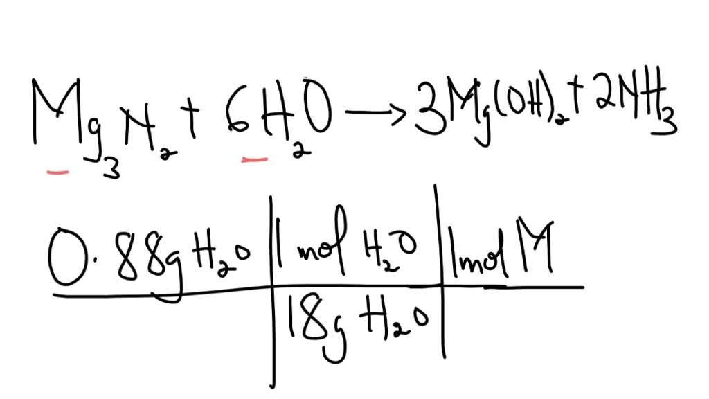 In the reaction below, 0.88 grams of water will need to react with how ...