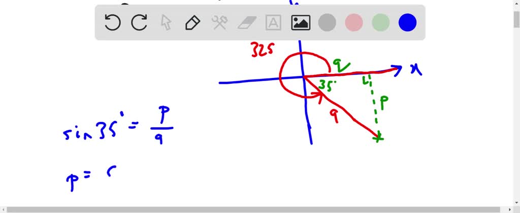 SOLVED: A vector with magnitude 9 points in a direction 325 degrees ...
