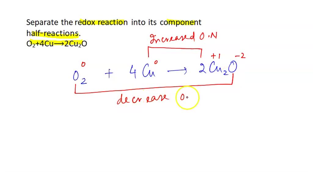SOLVED: Separate the redox reaction into its component half-reactions. 30₂ +4 Fe 2 Fe₂O3 Use the ...