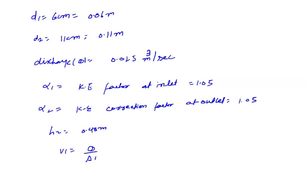 SOLVED: A diffuser in a pipe flow is basically a slow expansion of the pipe diameter, which ...