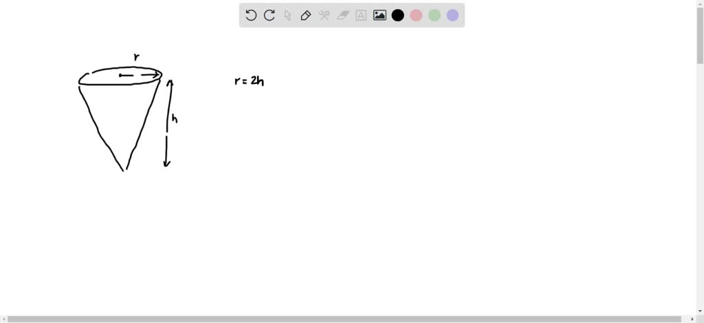 SOLVED: A large cone shaped funnel has the property that its radius, r ...