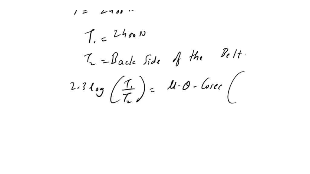 SOLVED: The difference between tight and slack tensions in a belt drive ...