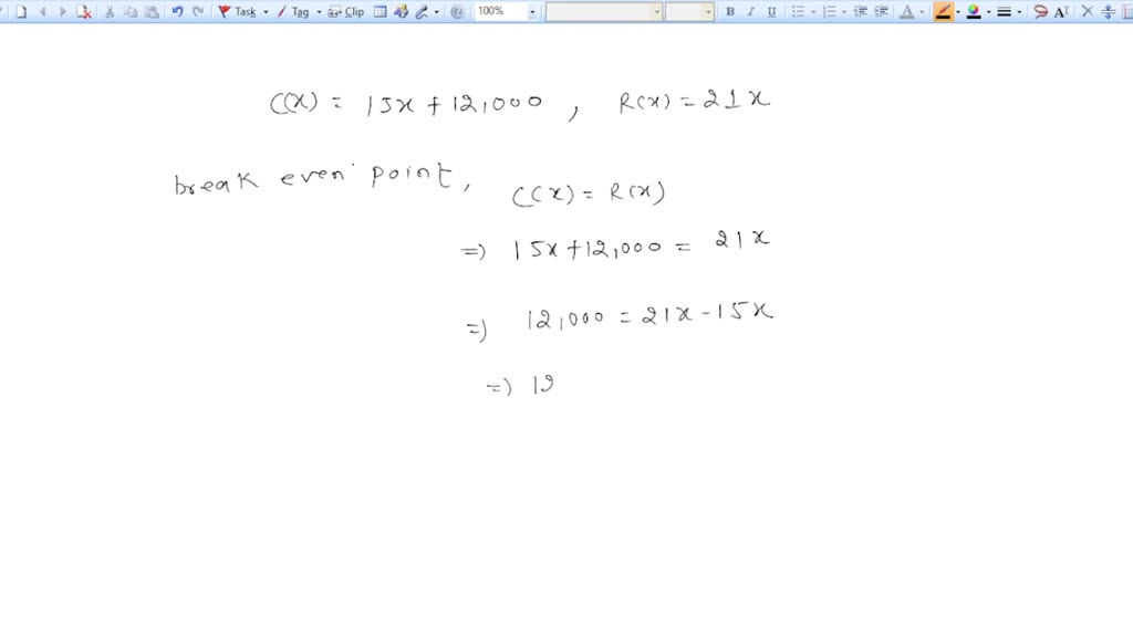 SOLVED: Find the break-even point for the firm whose cost function C and revenue function R are ...