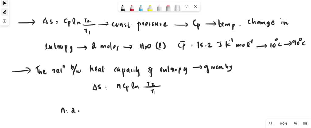 SOLVED: The heat capacity at constant pressure (Cp) is the partial ...