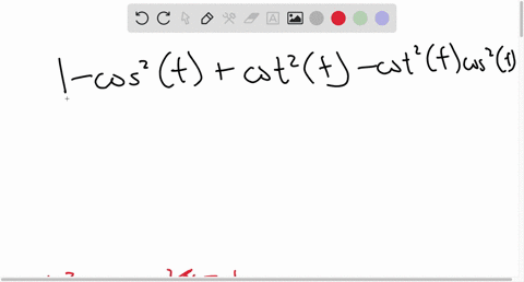 Identify all equivalent forms of the expression. 1 - cos^2 t...